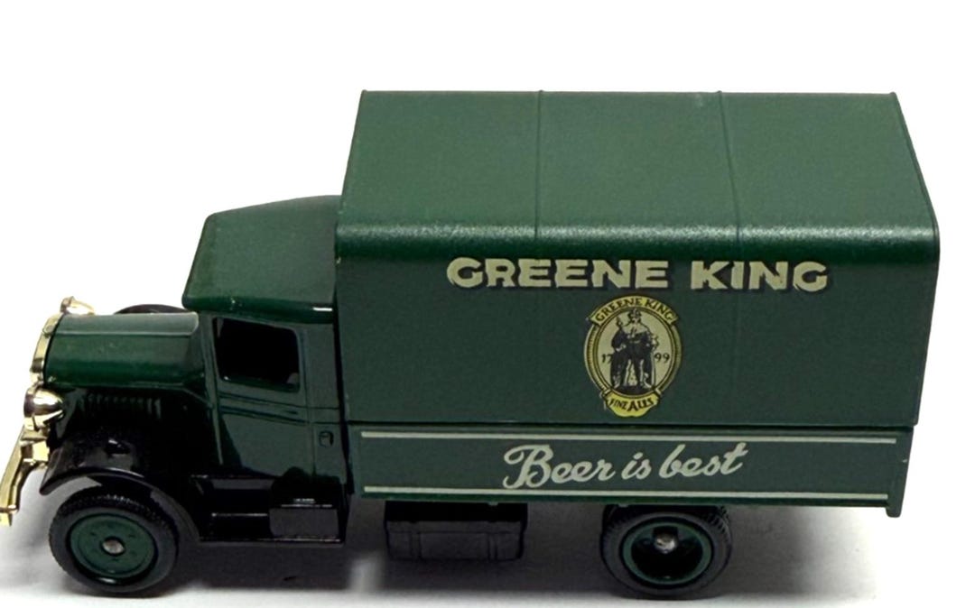 1934 VINTAGE MACK CANVAS Back Truck; Greenie King Ale 1:60 Scale ...