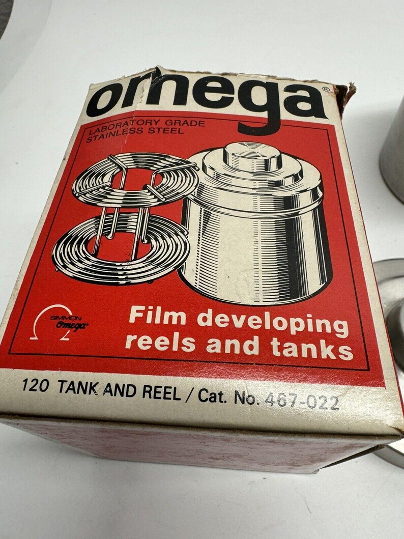 VINTAGE NOS Simmon Omega Stainless Steel 120 Film Developing Tank and ...