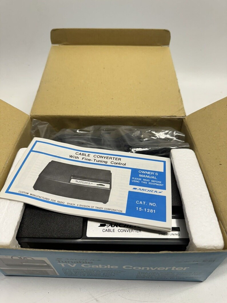 VINTAGE Sealed NEW Archer Tunable TV Cable Converter #15-1281 Radio Shack - Etsy