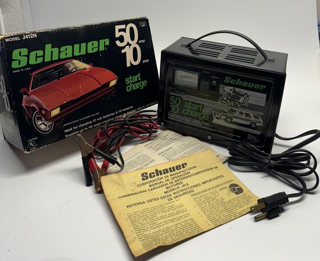 Vintage NOS Schauer 50 AMP Start / 10 AMP Battery Charger Starter Model ...
