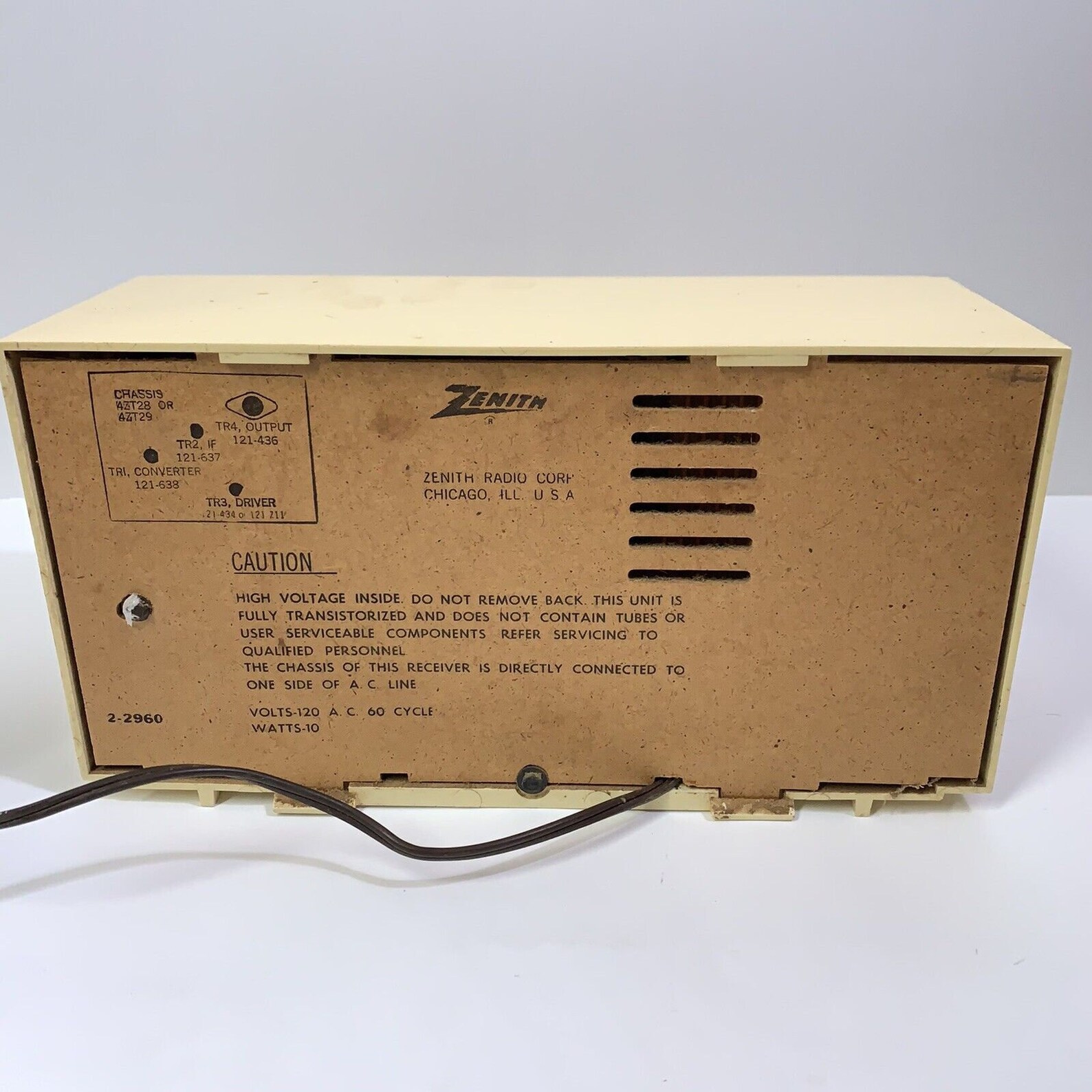 Rare Vintage Zenith Solid State AM AM Only Radio Model Z212W Made in ...