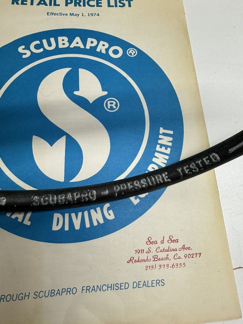 VINTAGE SCUBAPRO Pressure Gauge, Scuba Hose and a Seaquest Dual Valve ...
