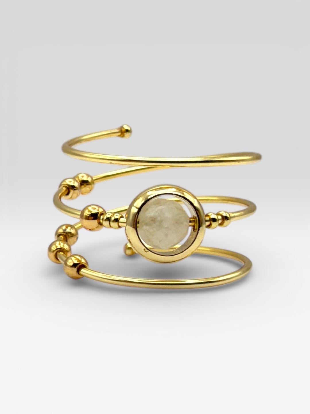 Moonstone Fidget Ring - Anxiety Ring - Stackable Minimalist Spinner ...