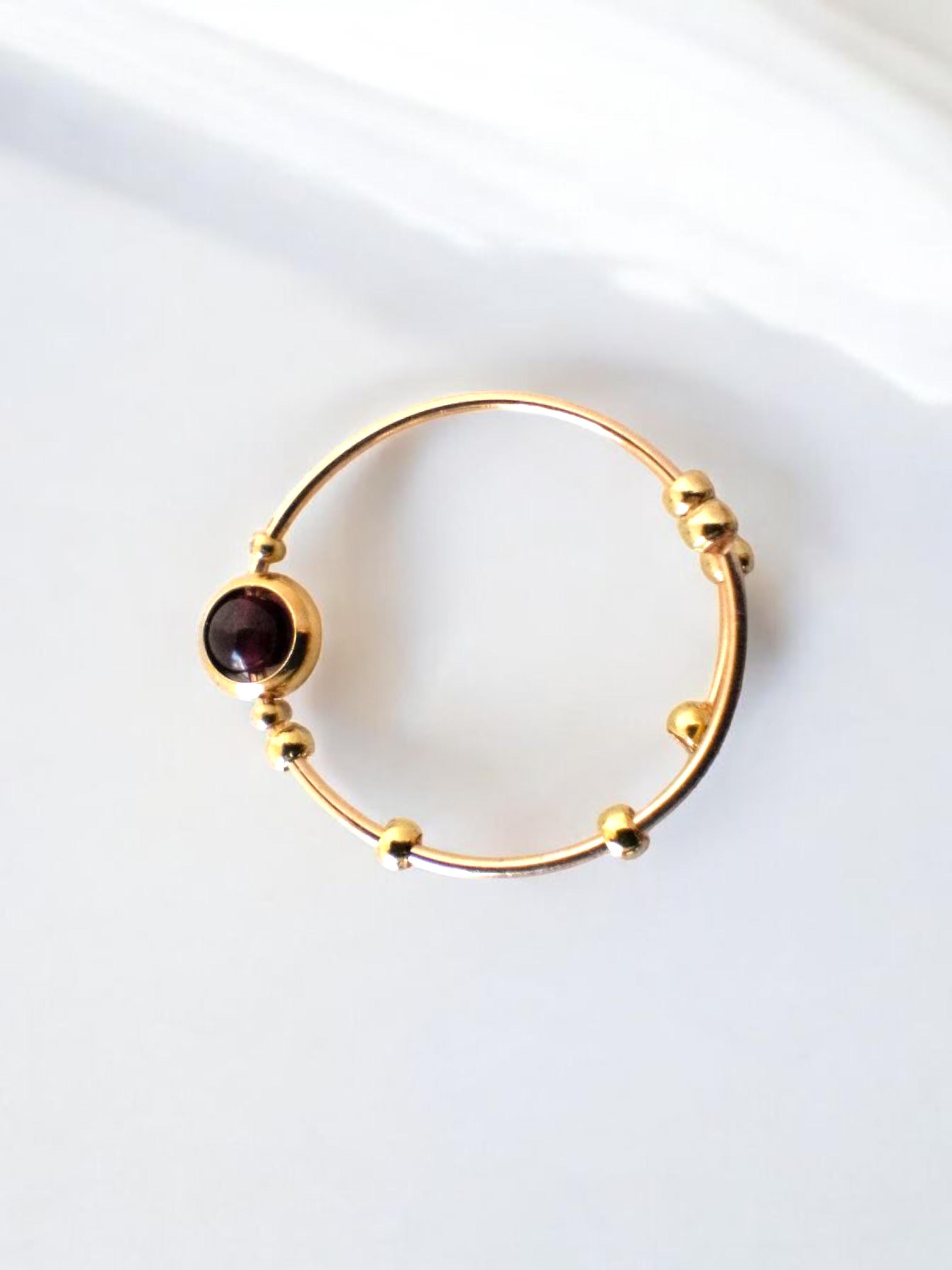 Garnet Fidget Ring - Anxiety Ring - Stackable Minimalist Fidget Spinner ...
