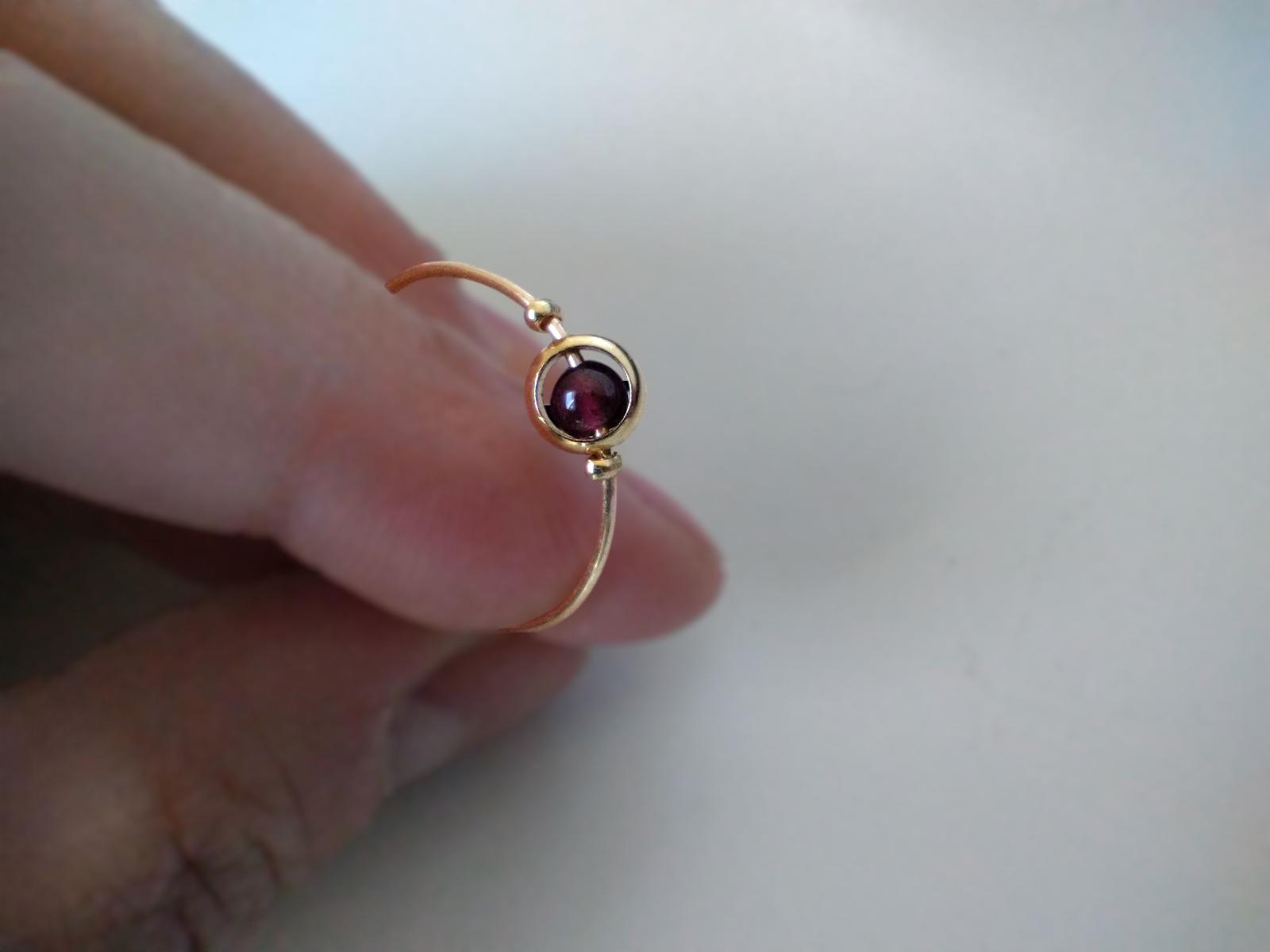 Garnet Fidget Ring – 24k Gold-plated, Anxiety Jewelry - Etsy