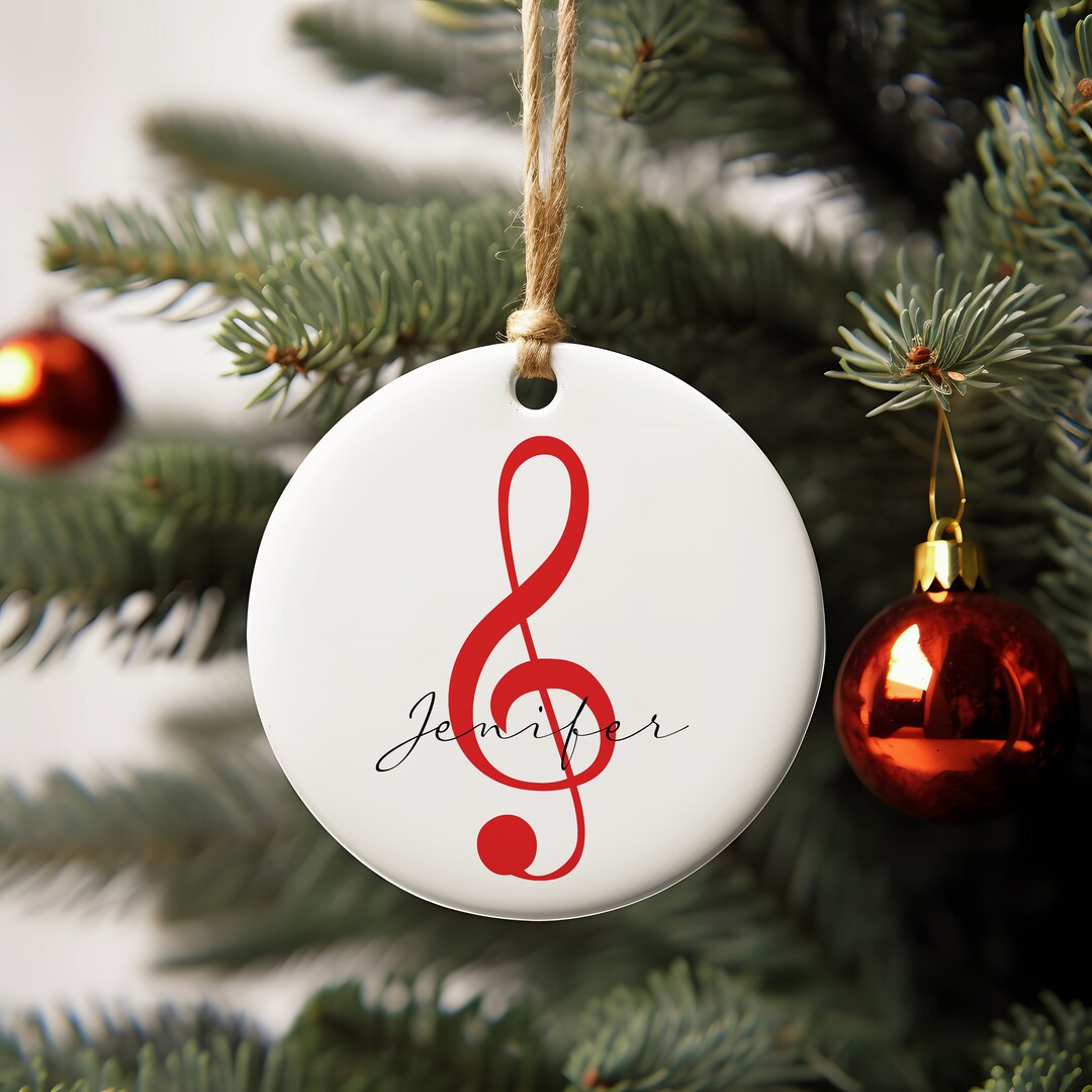 Personalize It--treble Clef Christmas Ornament for Musicians of Any ...