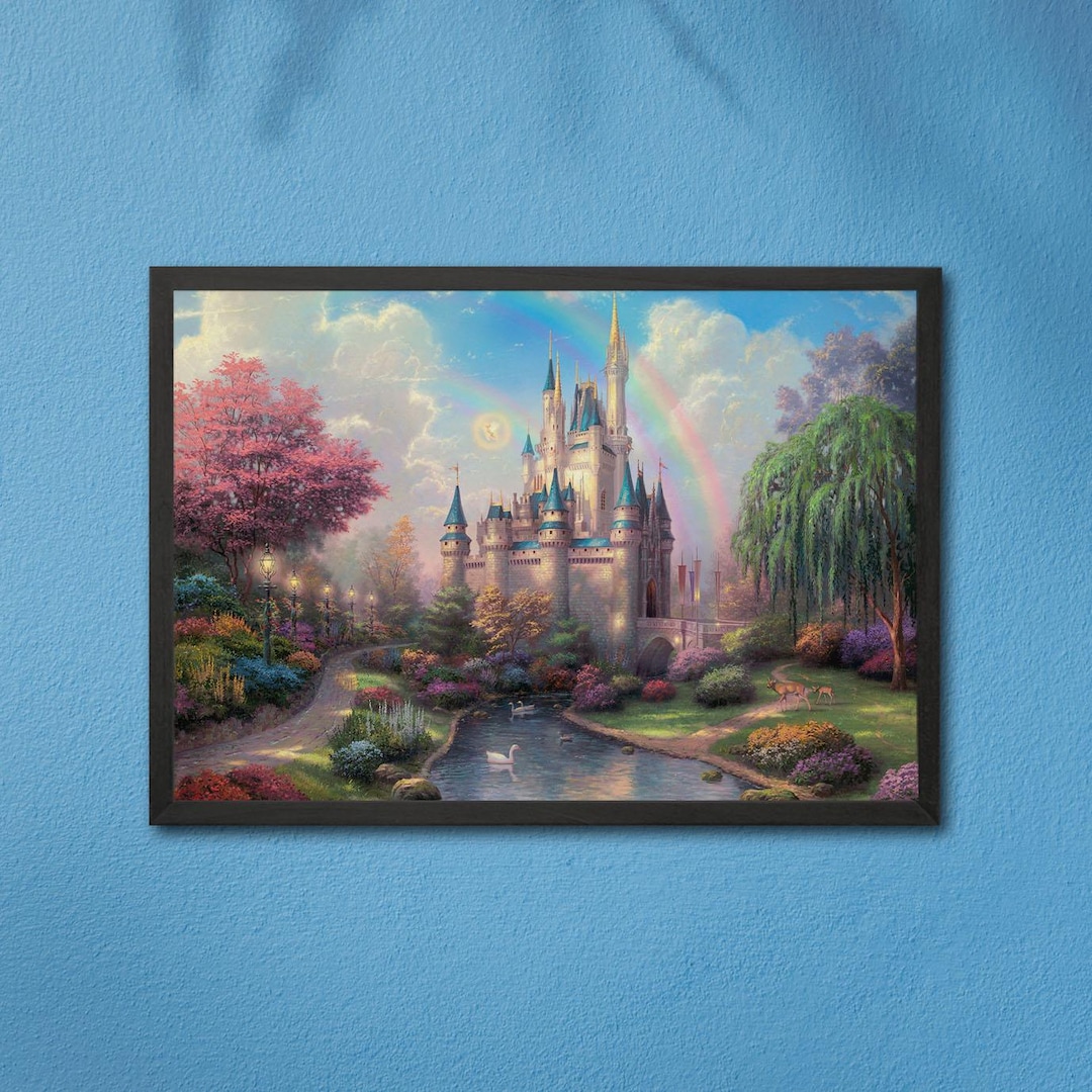 Princess Castle Poster Fairy Tale Wall Art Canvas Poster Cinderella ...