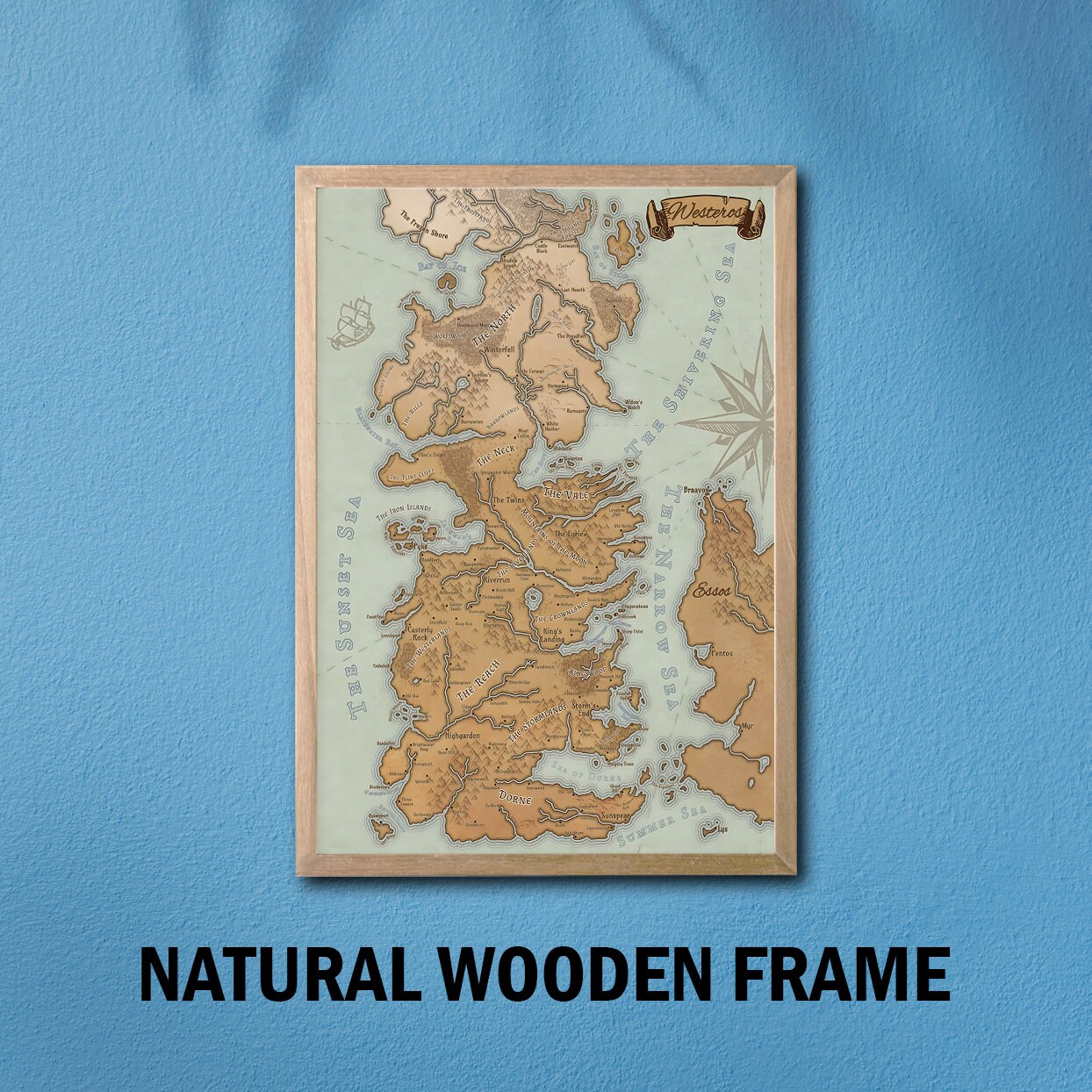 Game of Thrones Map Canvas Poster Fantasy Map Print Vintage Poster - Etsy