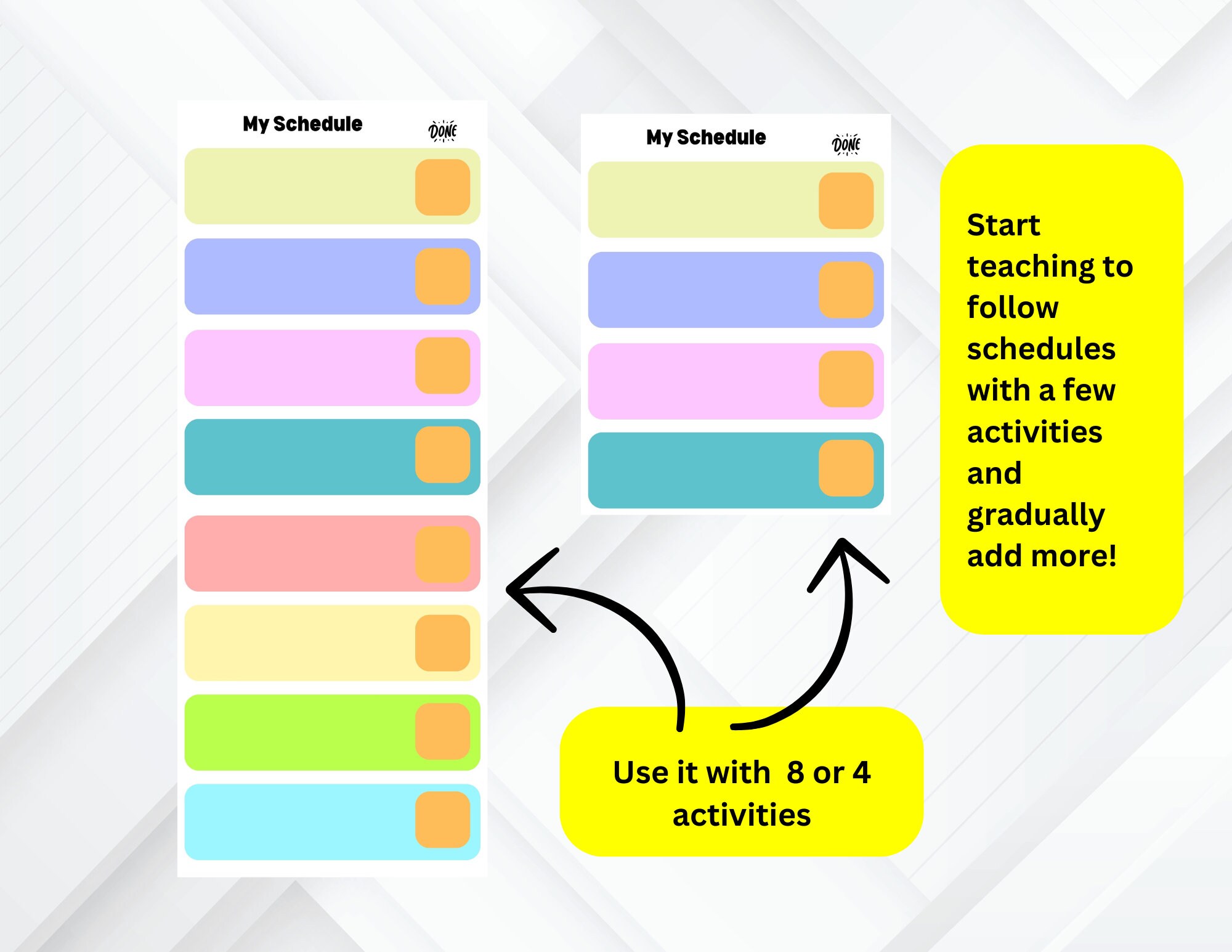 Daily Visual Schedule for Kids Homeschooling, Classrooms, and 1:1 ...
