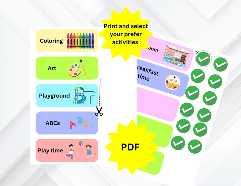 Daily Visual Schedule for Kids Homeschooling, Classrooms, and 1:1 ...