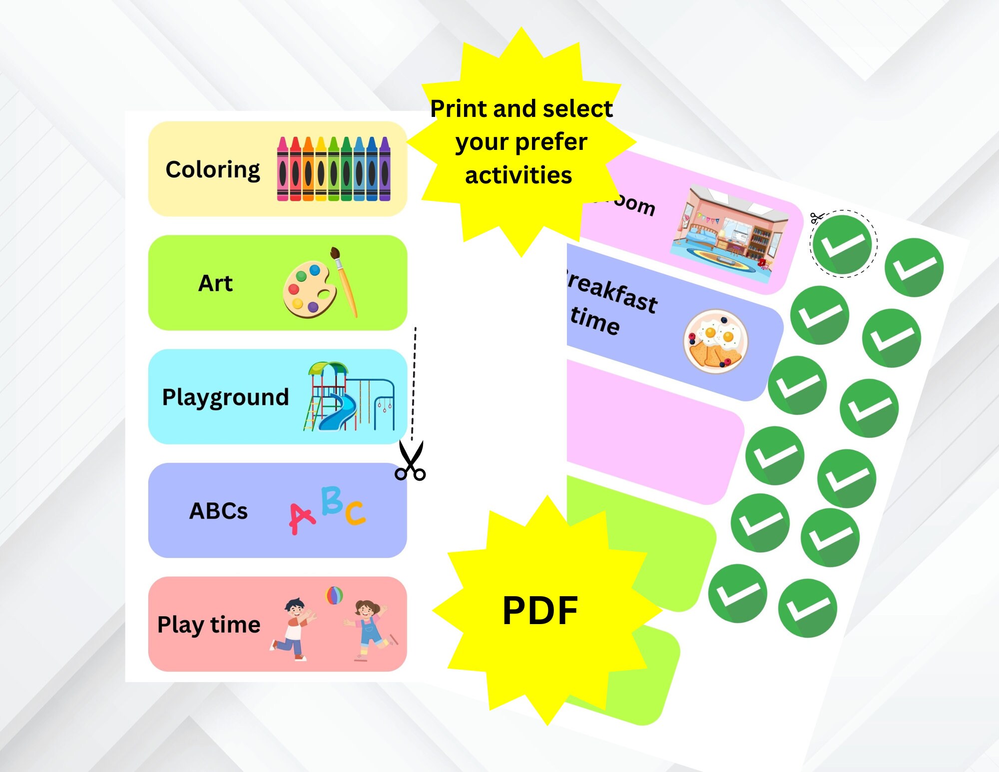 Daily Visual Schedule for Kids Homeschooling, Classrooms, and 1:1 ...