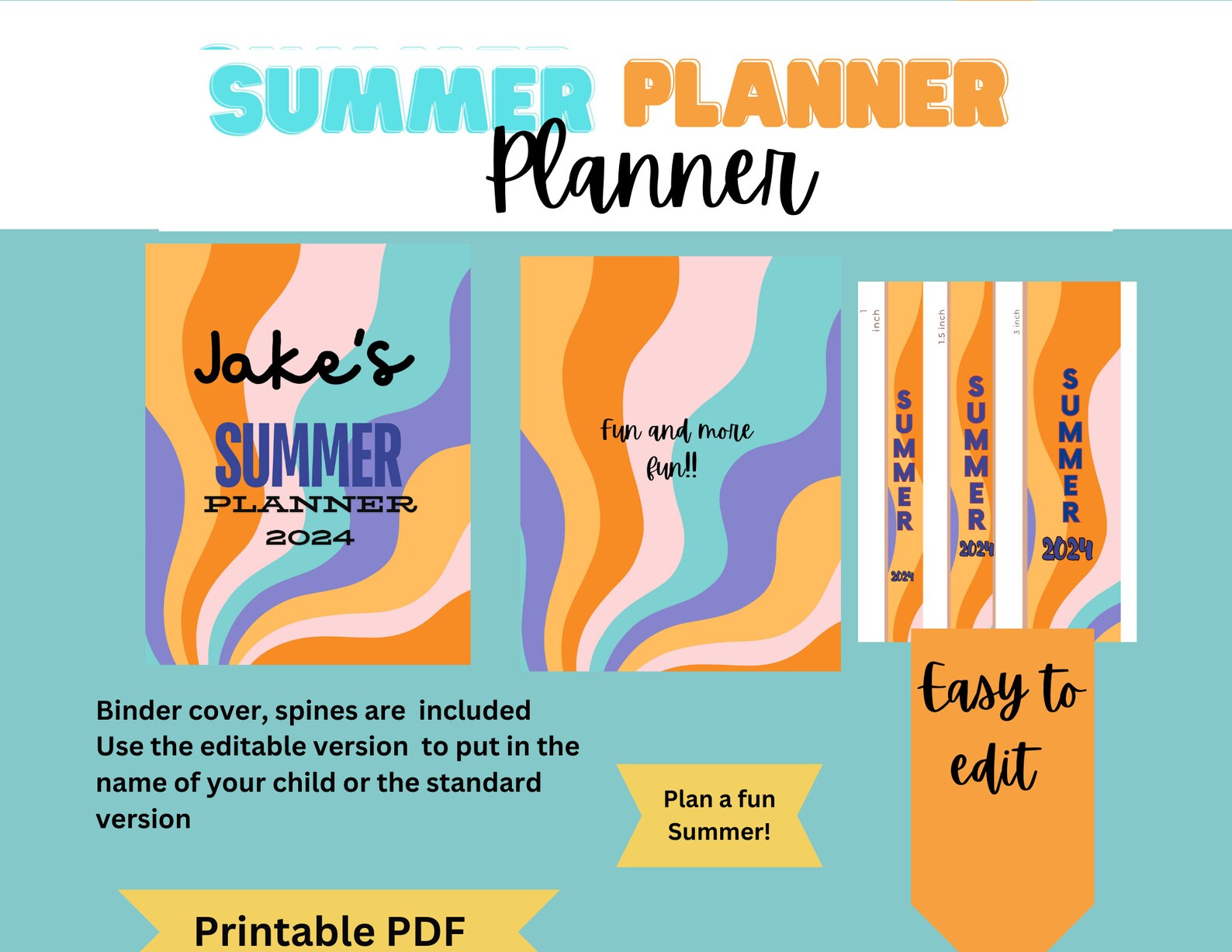 Summer Planner for Children, Fun With Goals Planner, Money-saving ...