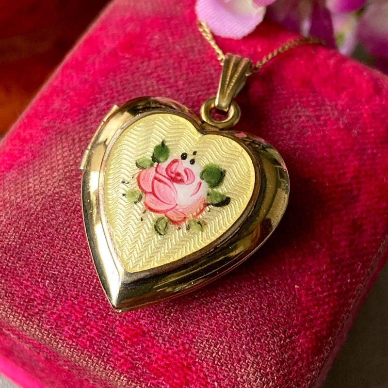Yellow Guilloche Locket - Etsy