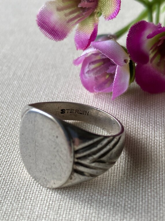 Antique Vintage Sterling Silver Signet Ring - Read It… - Gem