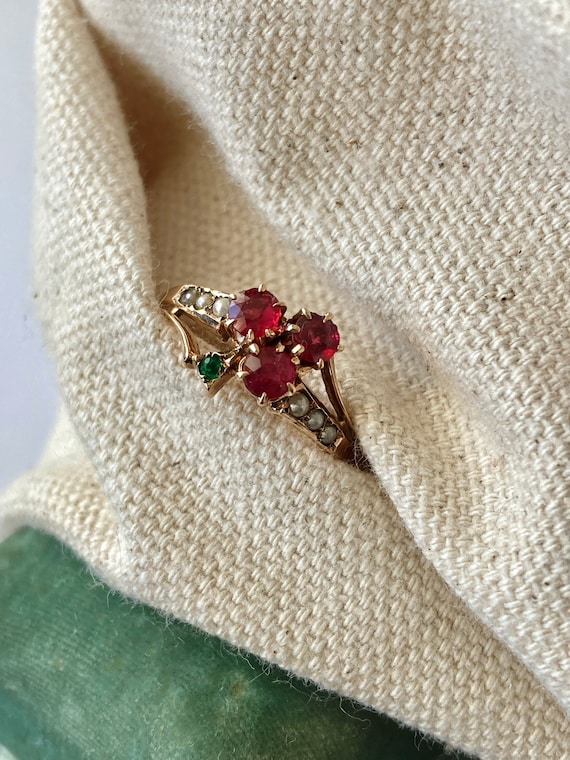 Rare Antique Victorian Trefoil Clover Shamrock Mixed … - Gem