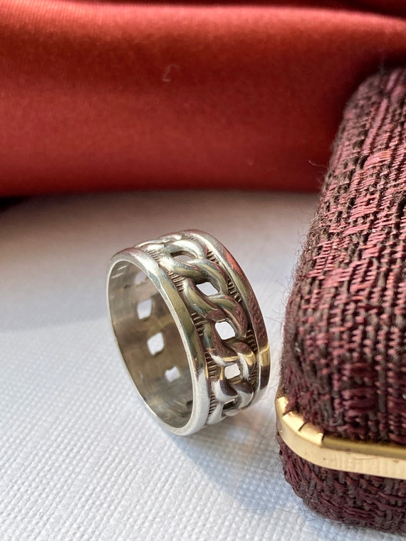 Vintage Chain Link Infinity Cigar Band Sterling Silve… - Gem