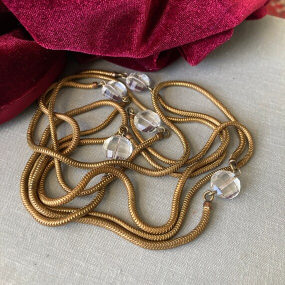 Antique 1920s Snake Chain Glass Crystal Bead Station … - Gem