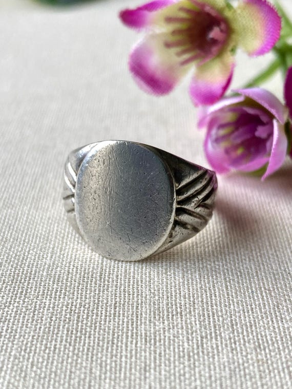 Antique Vintage Sterling Silver Signet Ring - Read It… - Gem