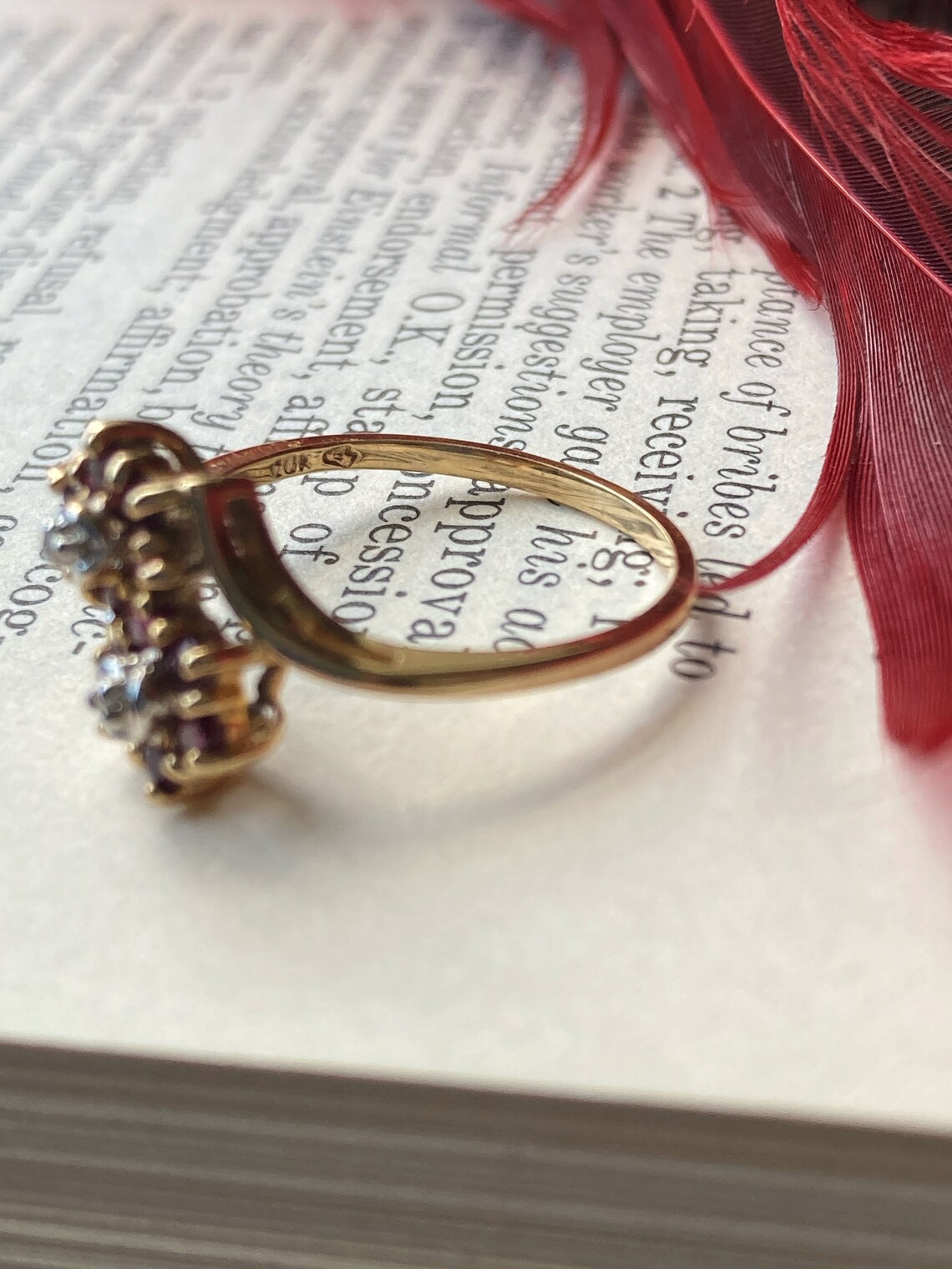 Vintage 10K Gold Ruby Diamond Flower Moi Et Toi Ring - Item Details in ...