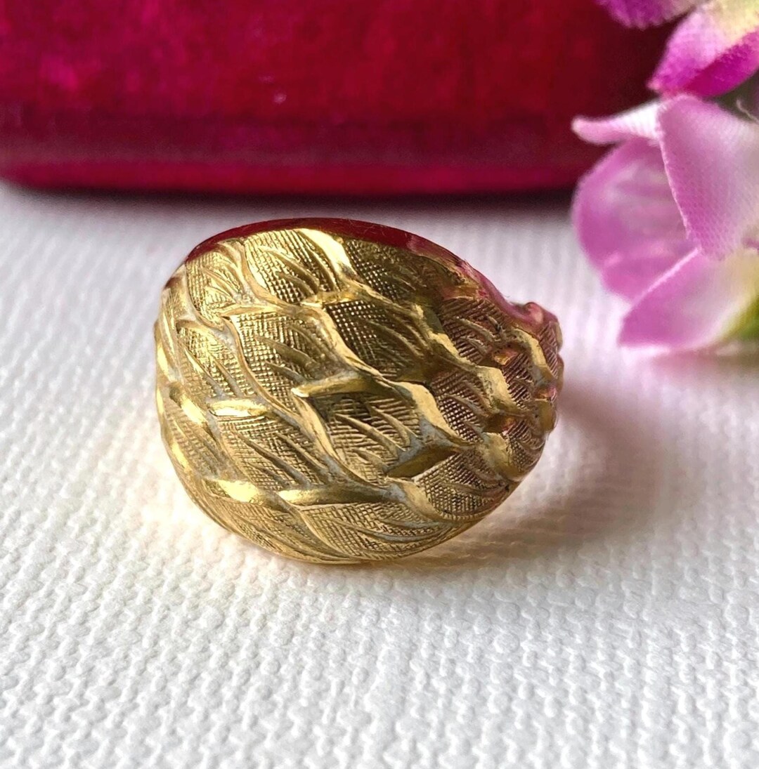 Vintage MCM 10K Gold Filled Leaf Bombé Retro Ring - More Details in ...