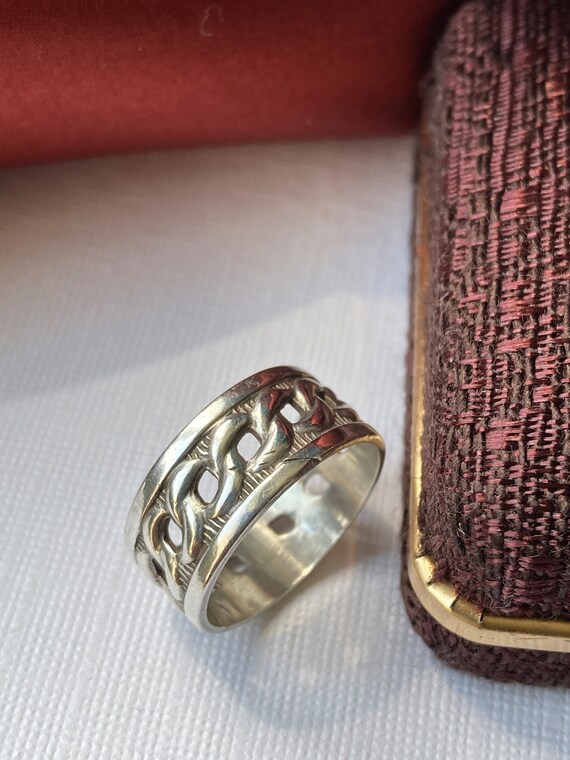 Vintage Chain Link Infinity Cigar Band Sterling Silve… - Gem