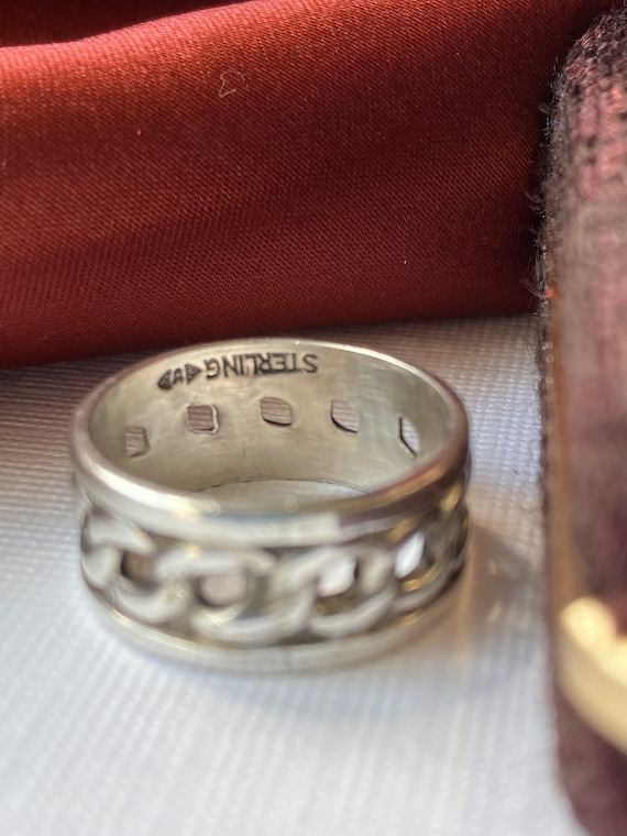 Vintage Chain Link Infinity Cigar Band Sterling Silve… - Gem