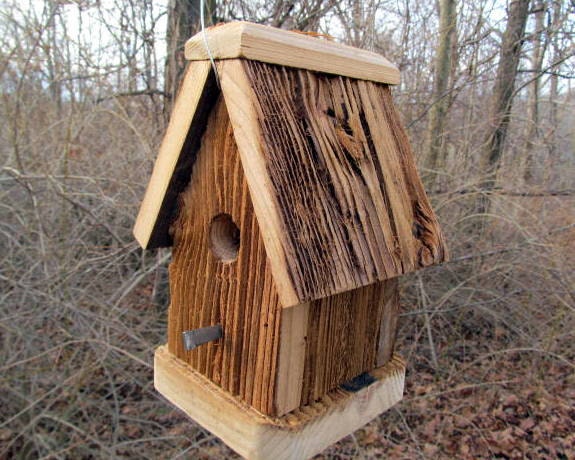 Primitive Cedar Birdhouse Fully Functional Rustic Country | Etsy