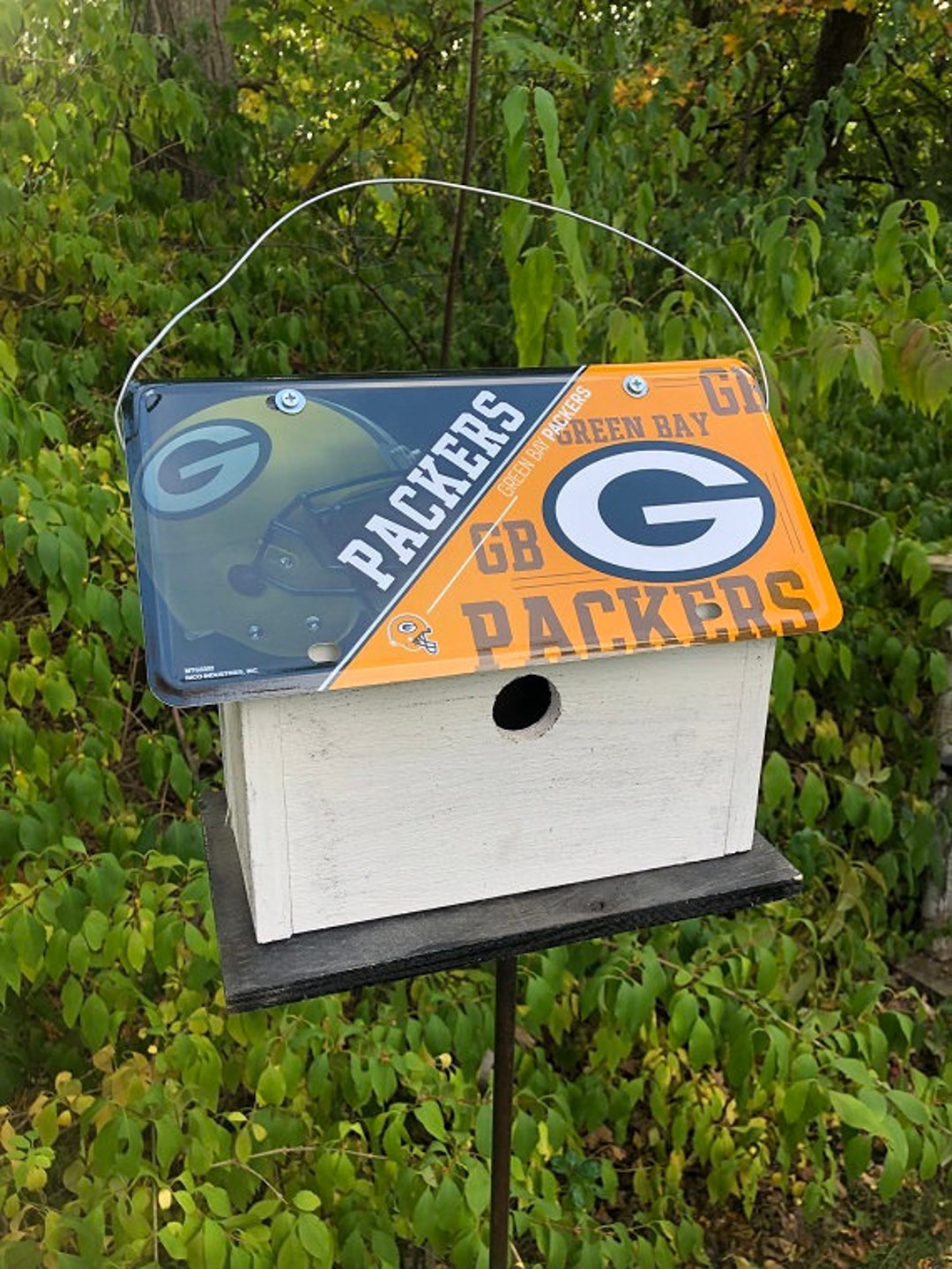 Green Packer Vanity License Plate Primitive Birdhouse Football Super ...