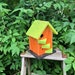 Rustic Primitive Birdhouse Triangle Steps Country Birdhouse Outdoor ...