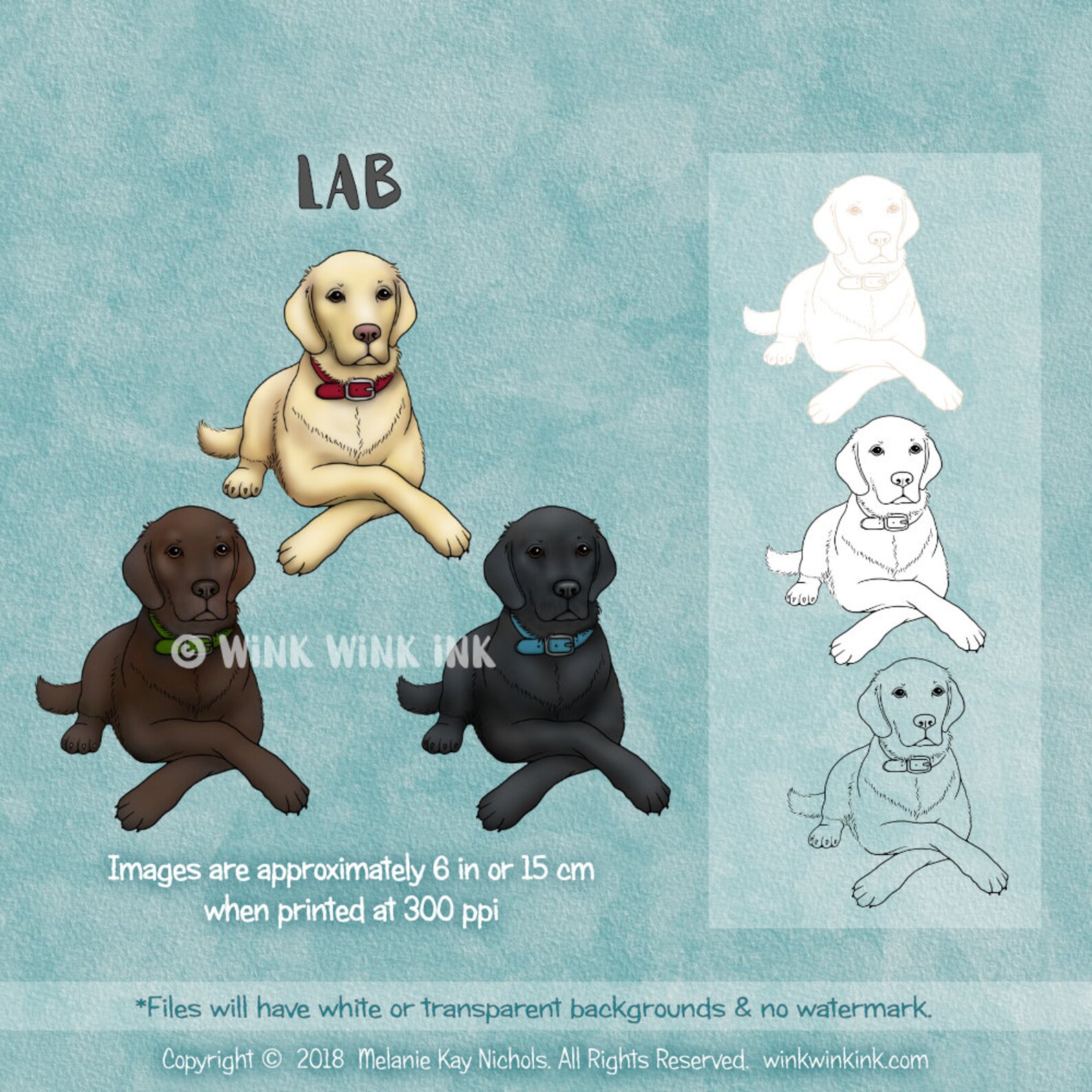Digital Stamp Lab Labrador Retriever Printable Digi Image (Instant ...