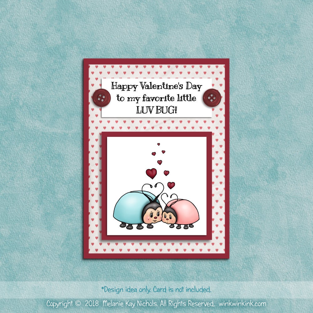Digital Stamp Luv Bugs Cute Beetles Love Hearts Valentine Digi - Etsy