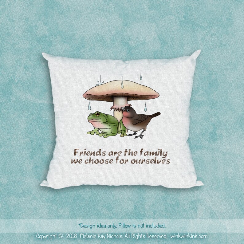 Digital Stamp - "rainy Day Friends" - Frog, Bird, and Mushroom - for ...