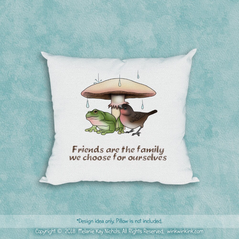 Digital Stamp - "rainy Day Friends" - Frog, Bird, and Mushroom - for ...