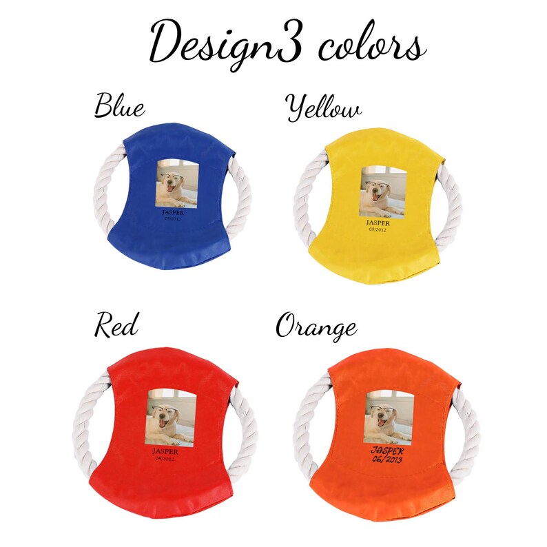 Personalized Dog Rope Frisbee Toy, Custom Photo Dog Toy With Name and ...