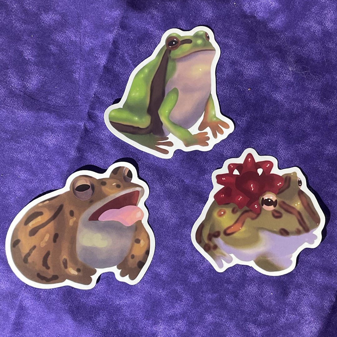 Goofy Frog Chibi Stickers - Etsy