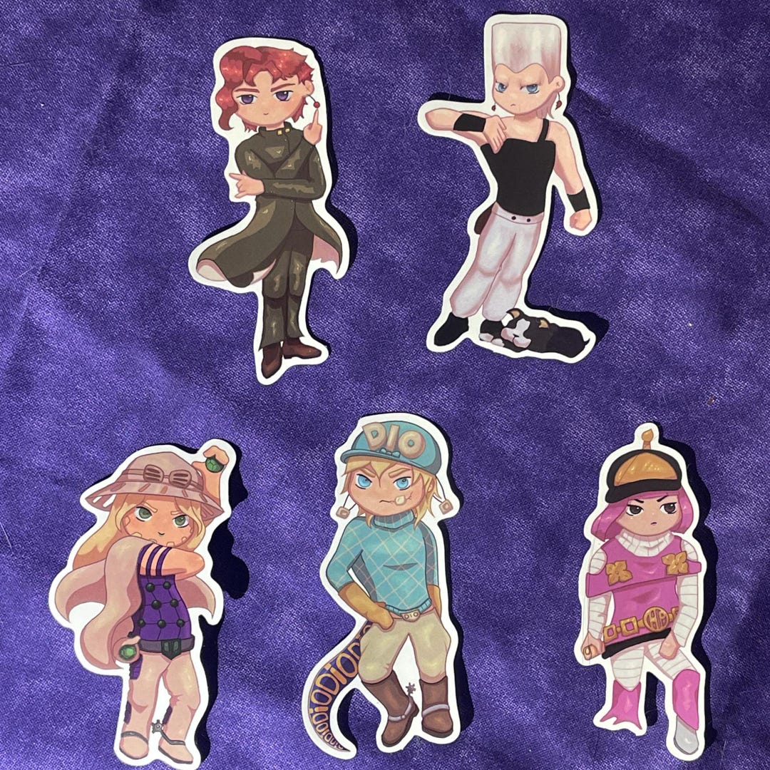 JJBA Jobro and Side Villains Chibi Stickers - Etsy