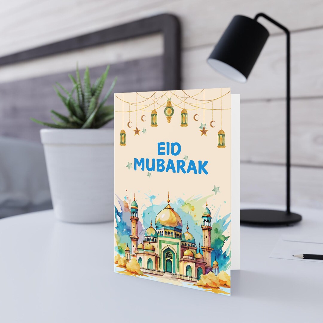 Eid Mubarak Greeting Cards - Elegant Islamic Cards for Eid Celebration ...