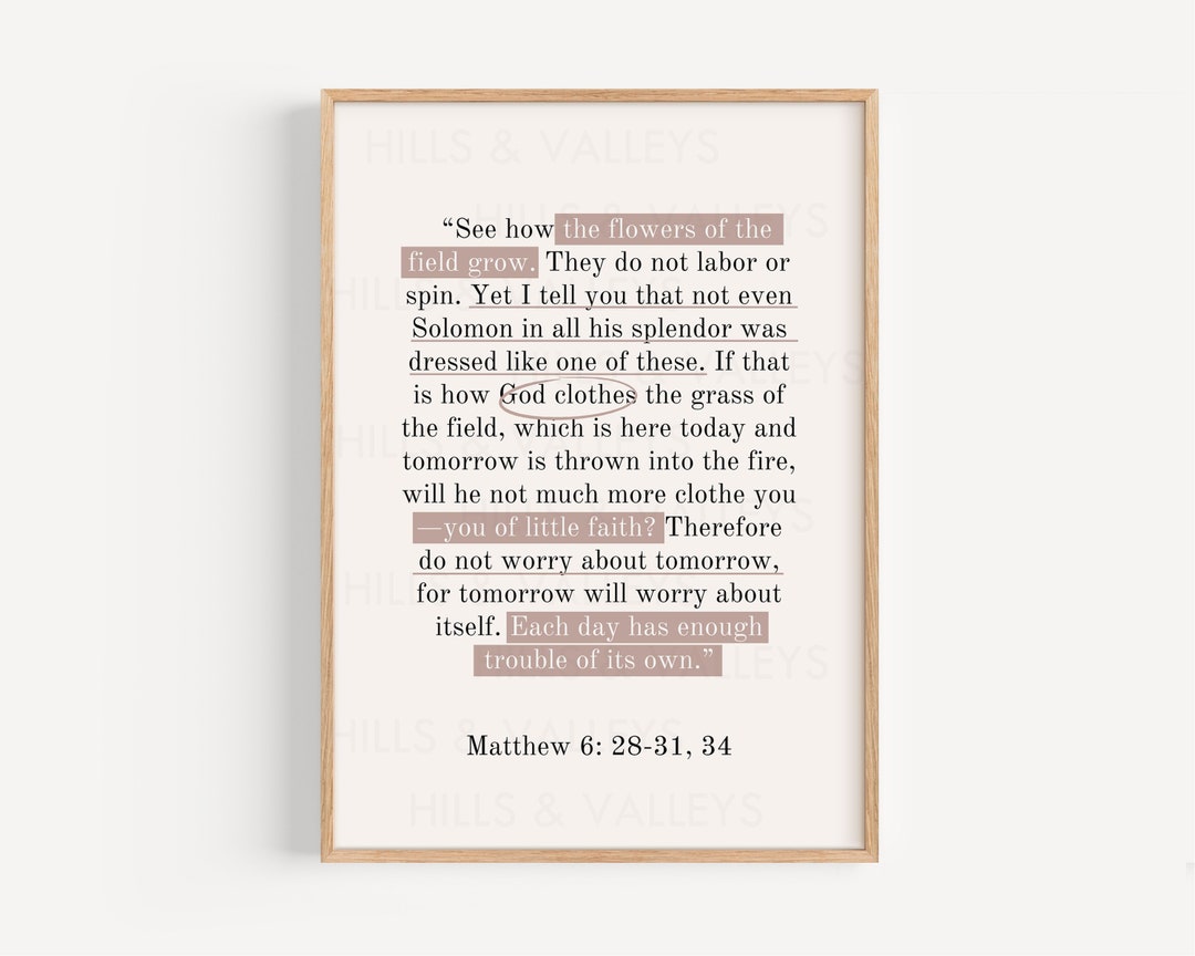 Matthew Bible Verse Wall Art, Modern Christian Art, Minimalist Neutral ...