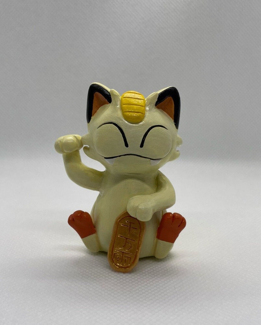 Handmade Clay Pokémon Inspired Lucky Cat Statue Meowth - Etsy