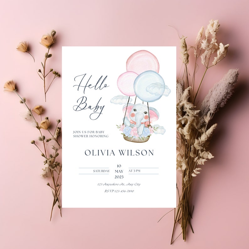 Custom Digital Baby Shower Invitations Editable Baby Shower E-invites ...