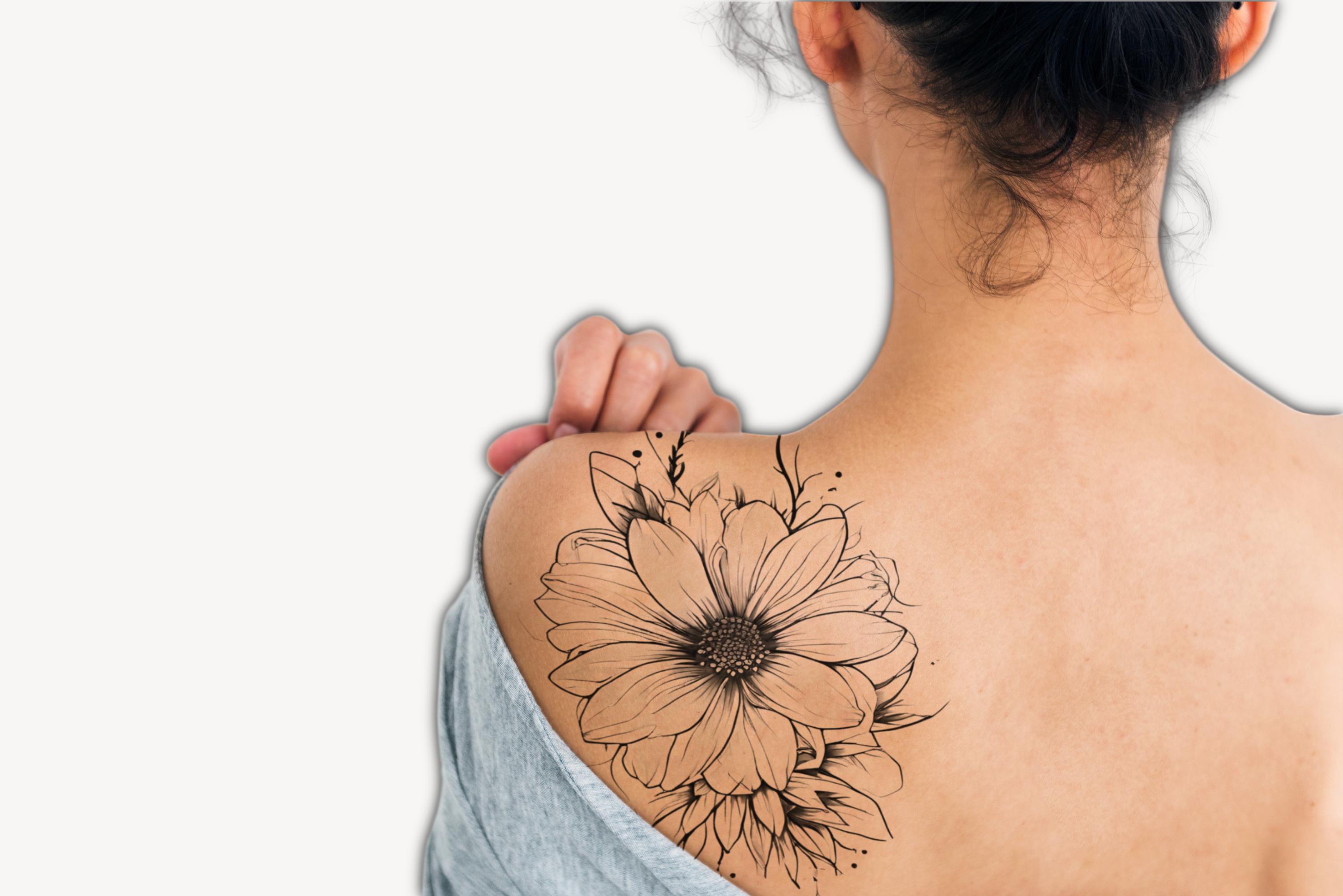 Distinct Botanical Arm Tattoo, Soft Nature Tattoo, Floral Motif Tattoo ...