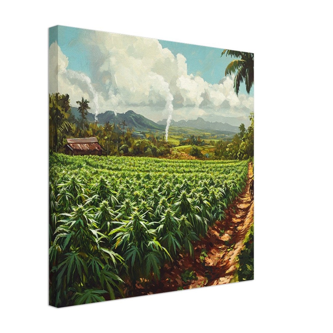 Unique MARIJUANA WALL ART – Cannabis Field Painting – Nature Lovers ...