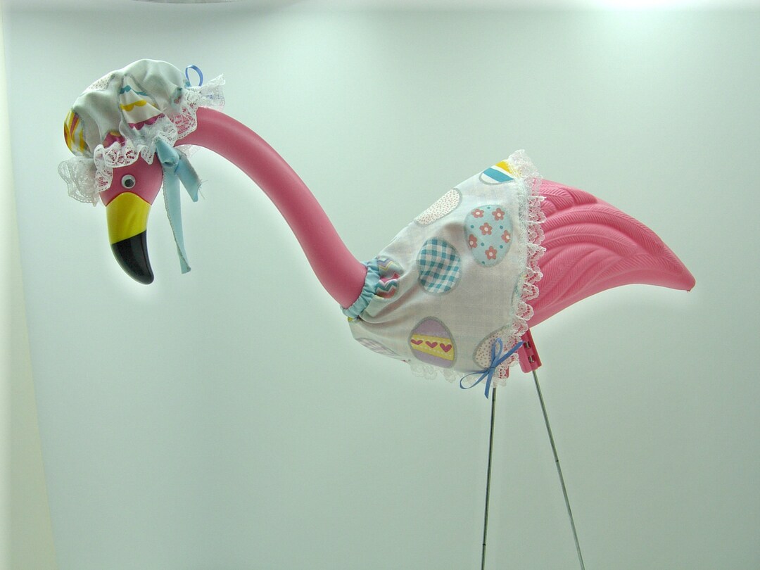 Garden Flamingo Girl Easter Flamingo Outfit in Large Eggs for Pink Lawn ...