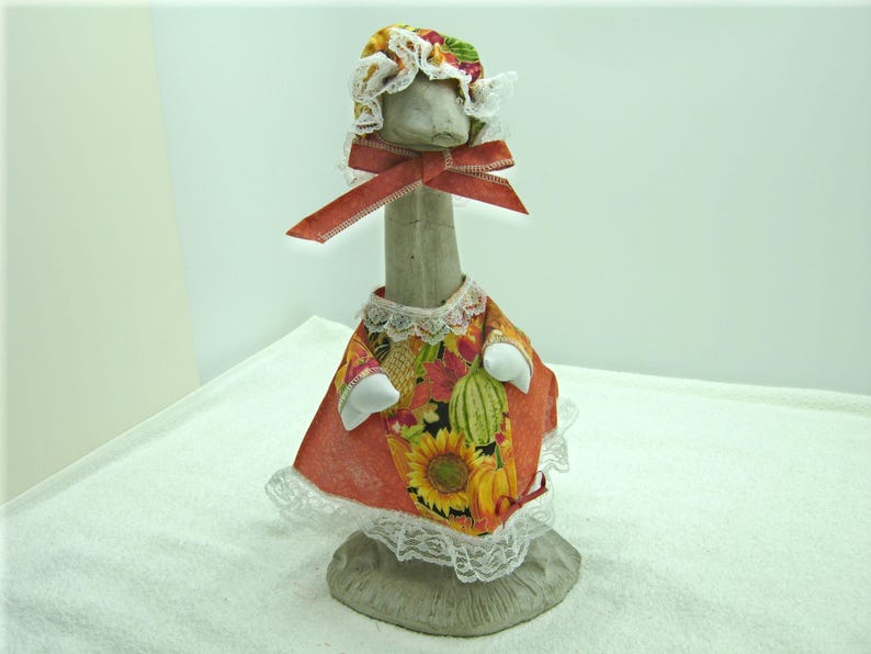 Goose Outfit in Fall Colors Rust Dress With Insert and Hat in Fall ...
