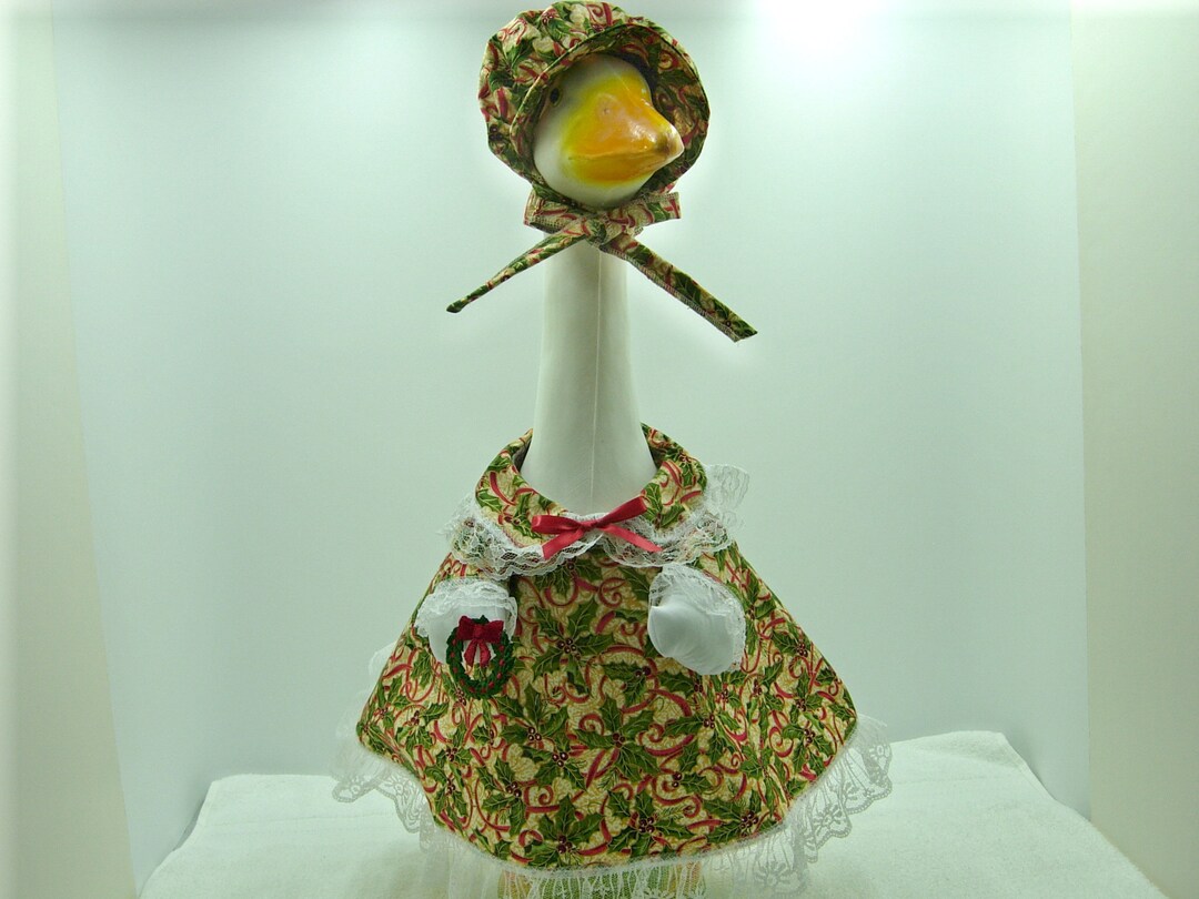 Goose Clothes in Christmas Holly With Ribbons Outfit for Large 23-27 ...