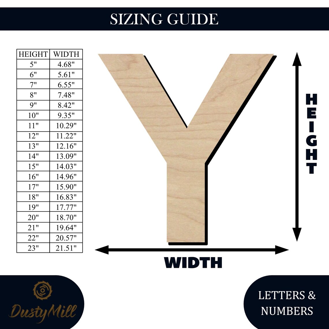 Unfinished Wooden Letter Y Cutout 1/2 Inch Thick Birch Wood Large ...