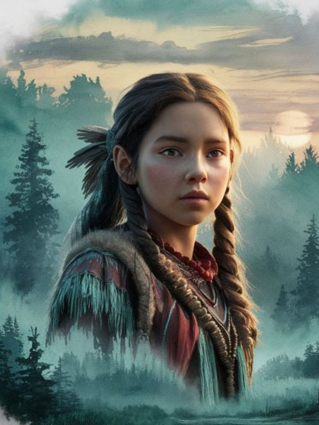 Fathers Day Gift Native American AI Created Wall Art for Home or Office ...