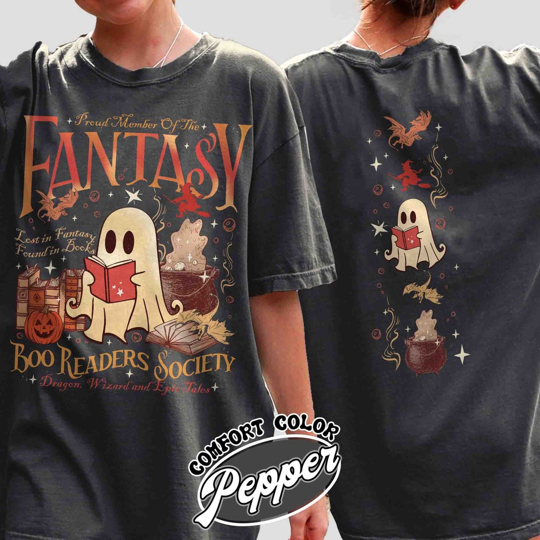 Fantasy Reader Comfort Colors Shirt, Boo Readers Society Shirt,fantasy ...