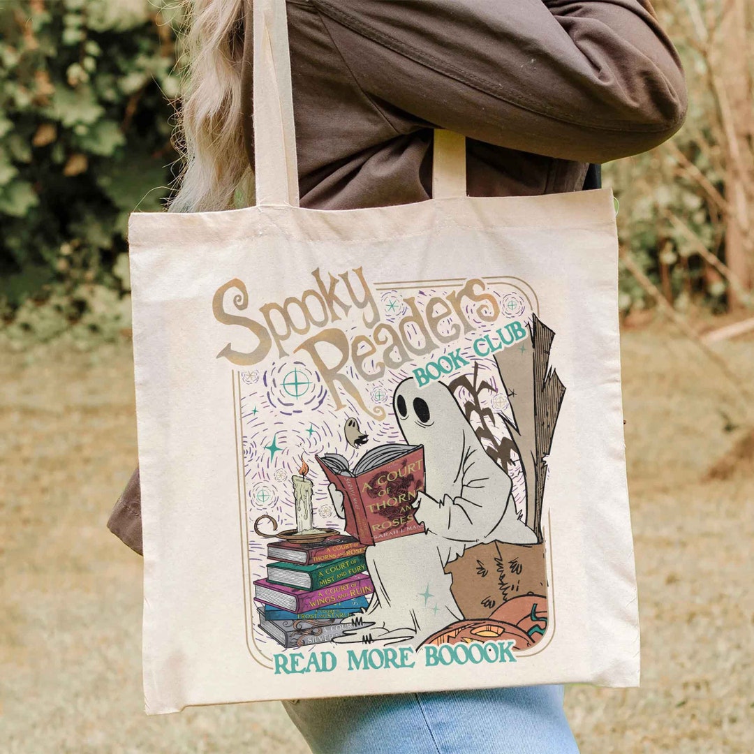 Acotar Ghost Tote Bag Canvas, Bookish Halloween Bag, Spooky Book Lover ...