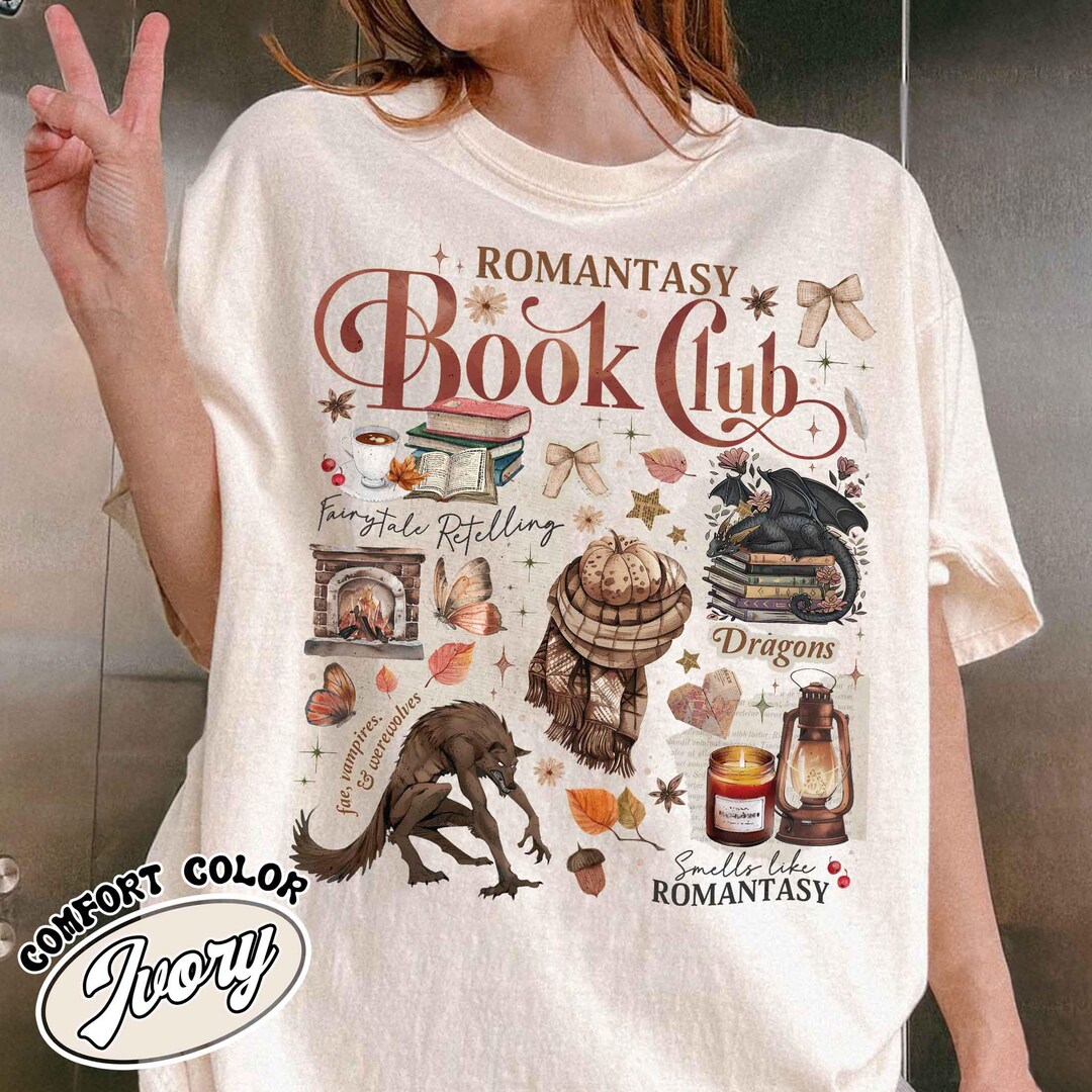 Romantasy Reader Book Club, Romantasy Book Club Shirt, Fall Book Shirt ...